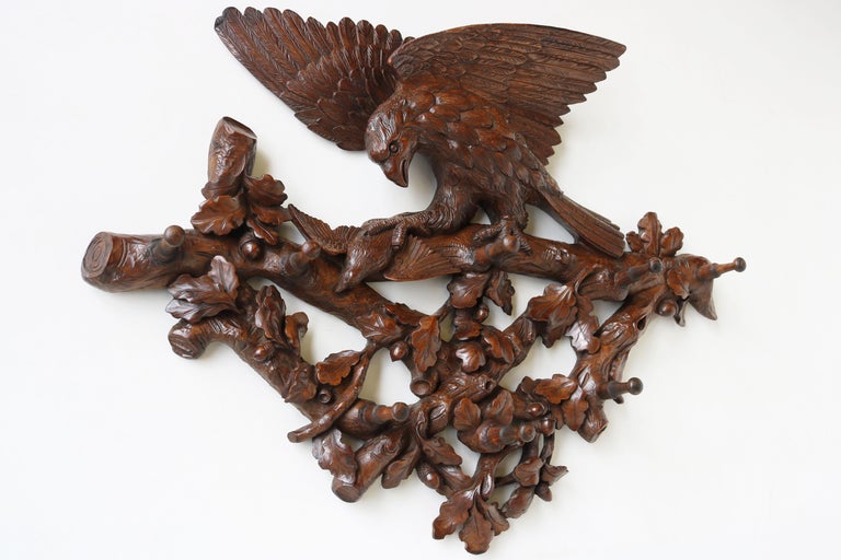Exquisite Swiss Black Forest ''Eagle'' 19th Century Coat Rack / Hat ...