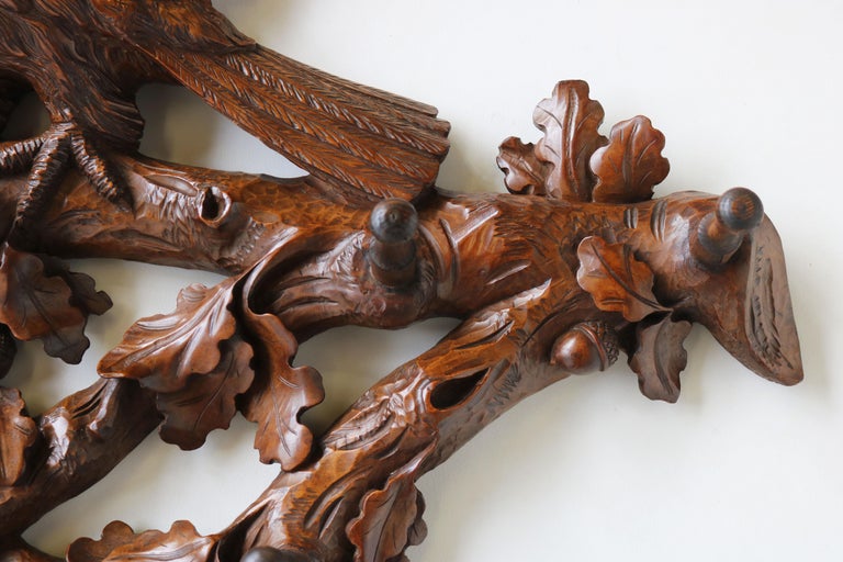 Exquisite Swiss Black Forest ''Eagle'' 19th Century Coat Rack / Hat ...