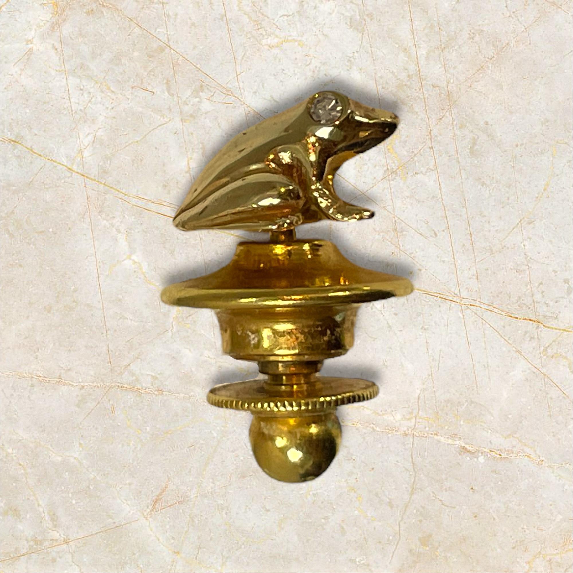 Tiffany and Co. 14K Gold Frog Pin with Sparkling Diamond Eyes For Sale ...