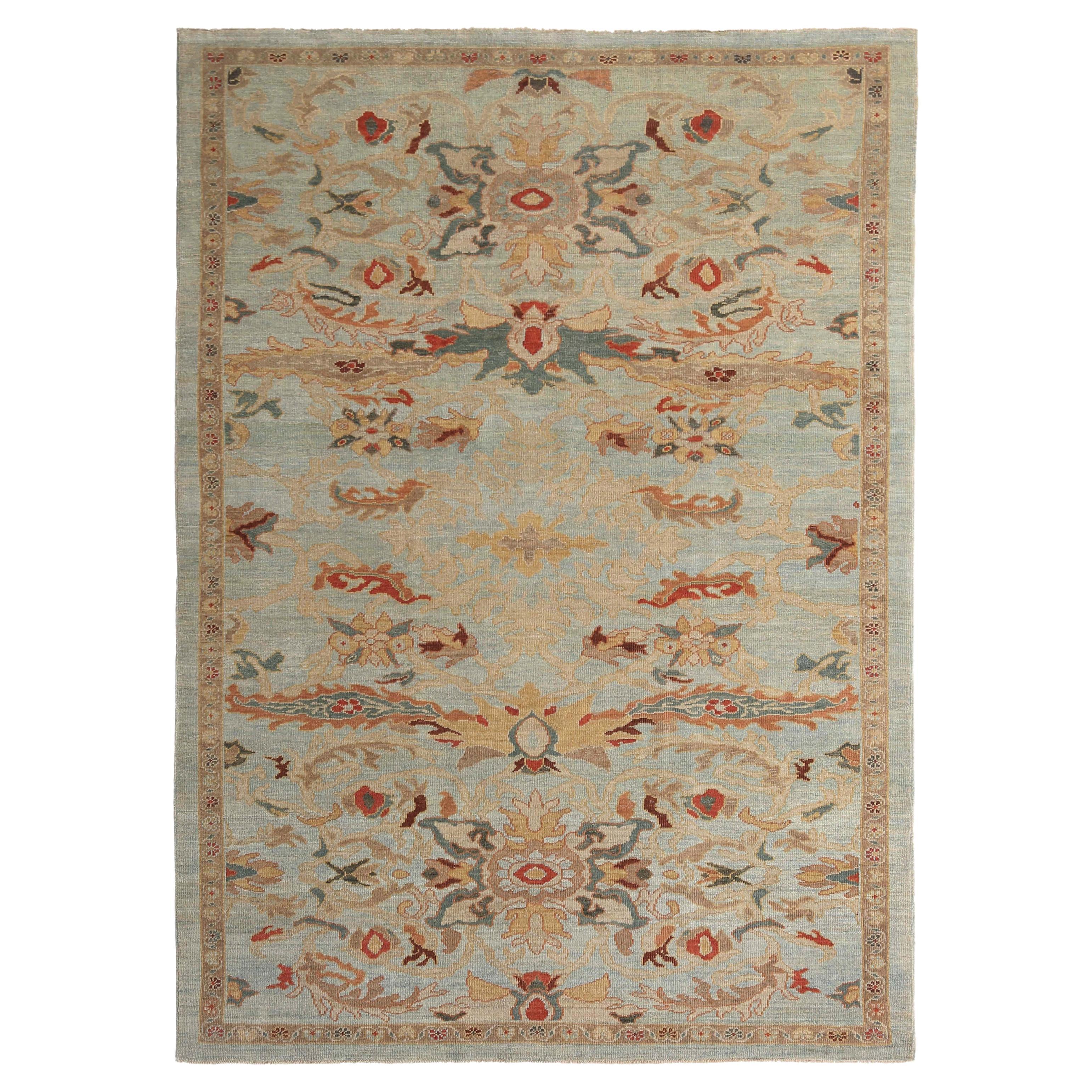 Vibrant Handmade Floral Sultanabad Rug For Sale at 1stDibs