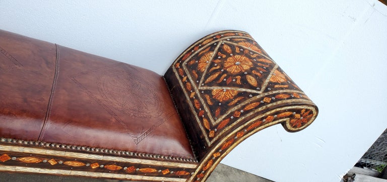 Vintage Royal Inlaid Camel Bone Bench at 1stDibs