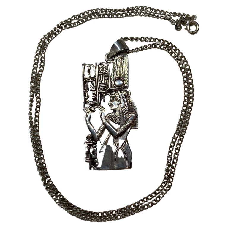 Exquisitely Detailed Sterling Silver "Egyptian Scene" Pendant With Link ...
