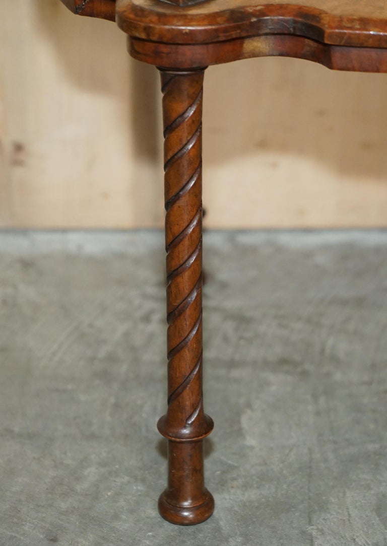 Exquisitely Hand Carved Burr Walnut Coffee Cocktail Table Lovely Turned ...