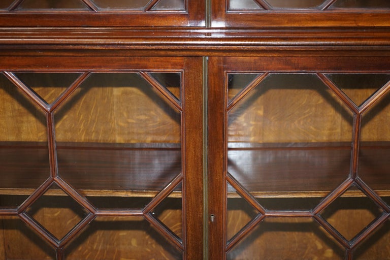 Exquisitely Made Solid Mahogany Astral Water Glazed Victorian Library ...