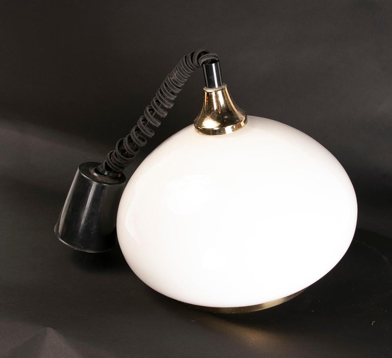 Extendable Ceiling Lamp with Glass and Gold Metal Lampshade For Sale at ...