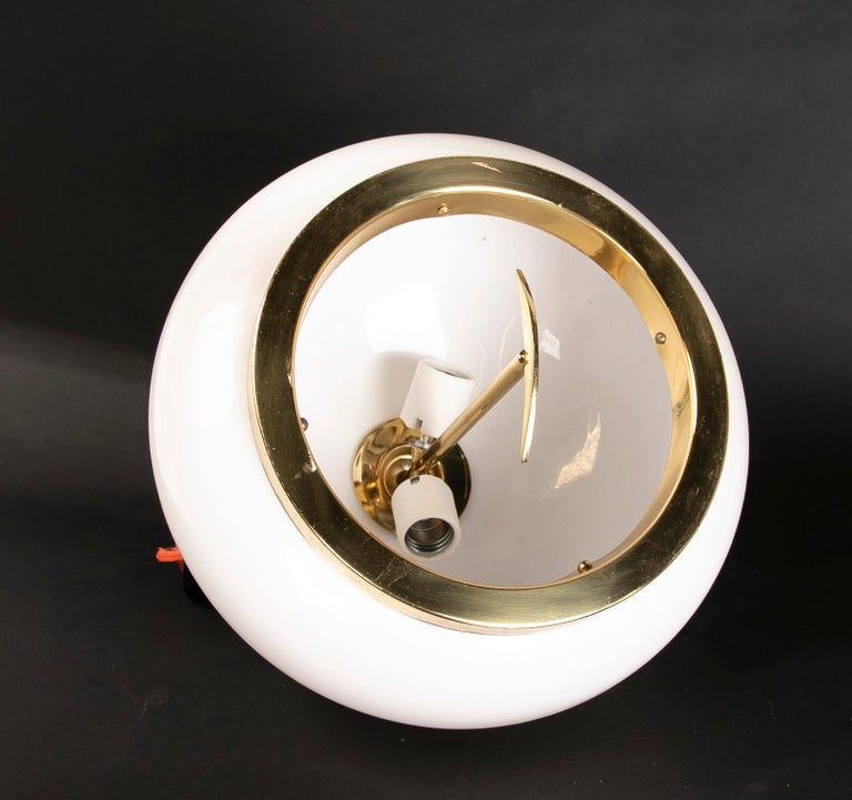 Extendable Ceiling Lamp with Glass and Gold Metal Lampshade For Sale at ...