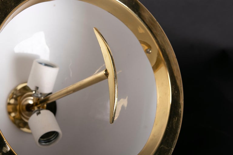 Extendable Ceiling Lamp with Glass and Gold Metal Lampshade For Sale at ...