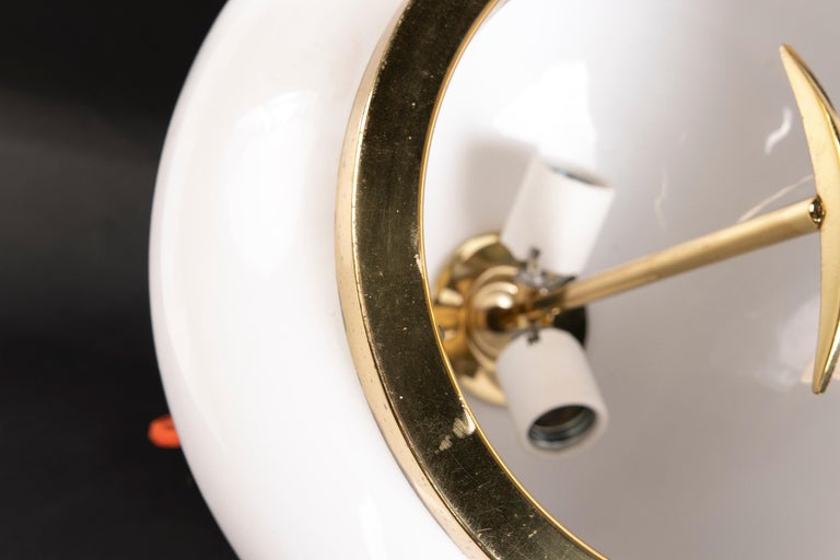 Extendable Ceiling Lamp with Glass and Gold Metal Lampshade For Sale at ...