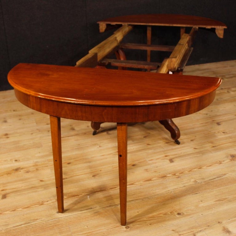 Extendable Dutch Dining Table in Carved Mahogany Wood from 20th Century ...