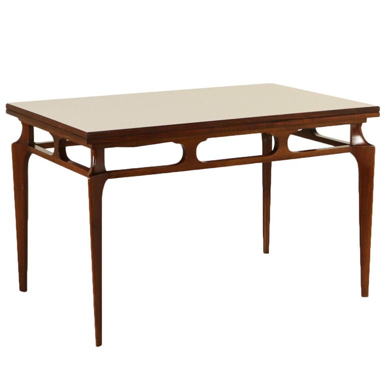 Extendable Table Stained Beech Formica Vintage, Italy, 1950s at 1stDibs