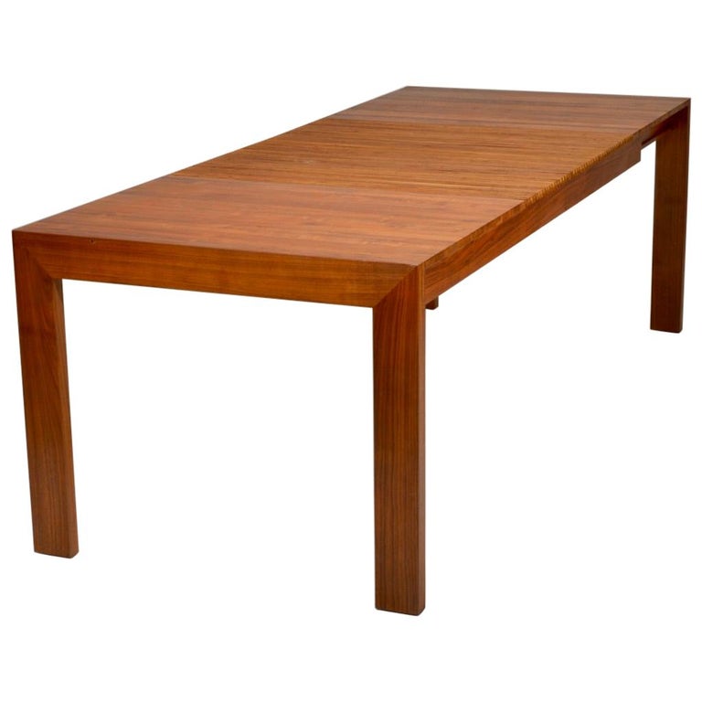 Extending "Accordion" Solid Walnut Dining Table at 1stDibs
