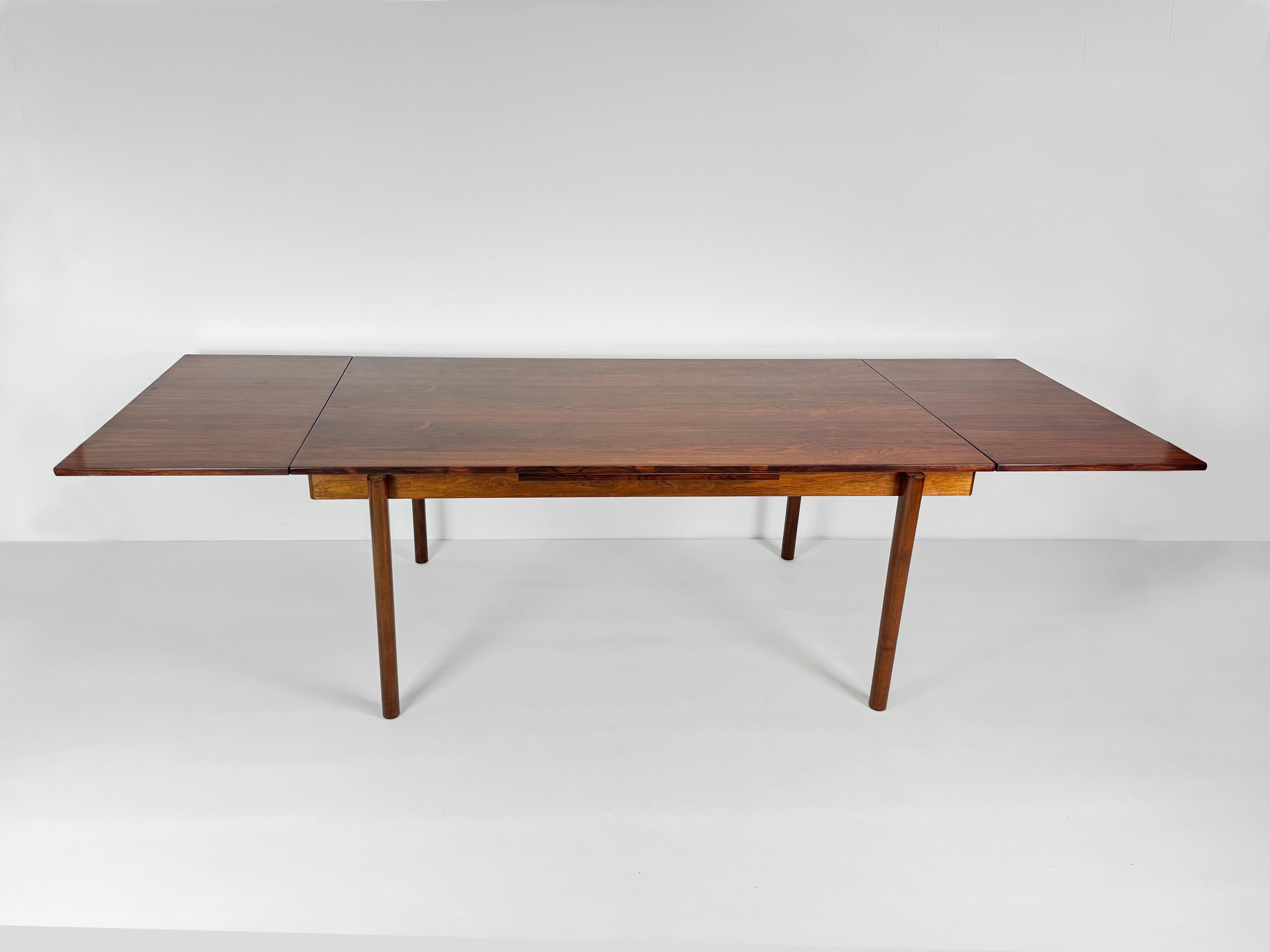 Extending Rosewood Dining Table, Denmark 1960's For Sale at 1stDibs