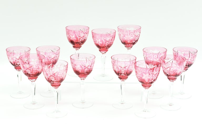 Extensive Crystal Service, Vintage Bohemian Great Red Color, 50 Pieces ...