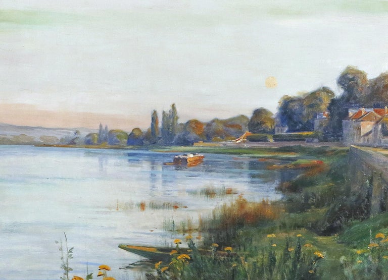 extensive landscape view of " La Seine Près de Paris " by Louis Aston ...