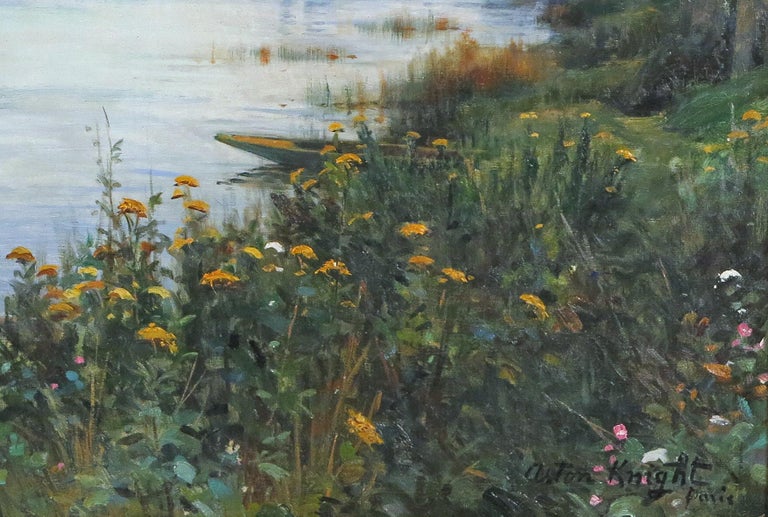 extensive landscape view of " La Seine Près de Paris " by Louis Aston ...