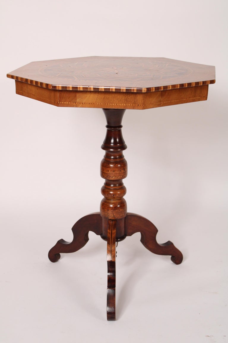 Extensively Inlaid Italian Octagonal Occasional Table at 1stDibs