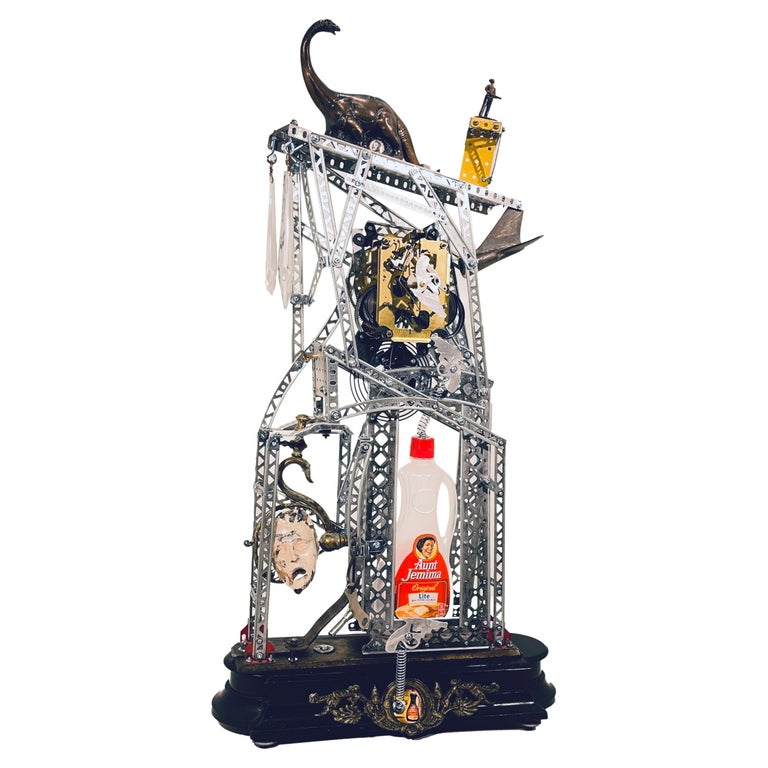 Extinction, Wind Up Clock and Music Box Assemblage Art For Sale at 1stDibs