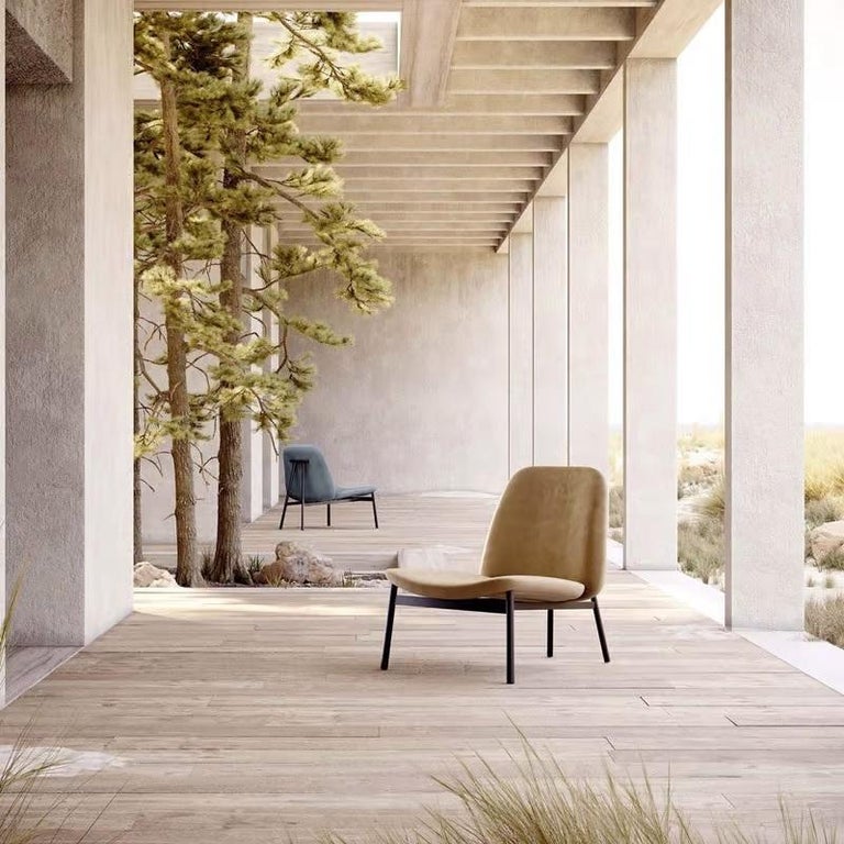 Extra Deep Lounge Chair in Custom Velvet Color For Sale at 1stDibs