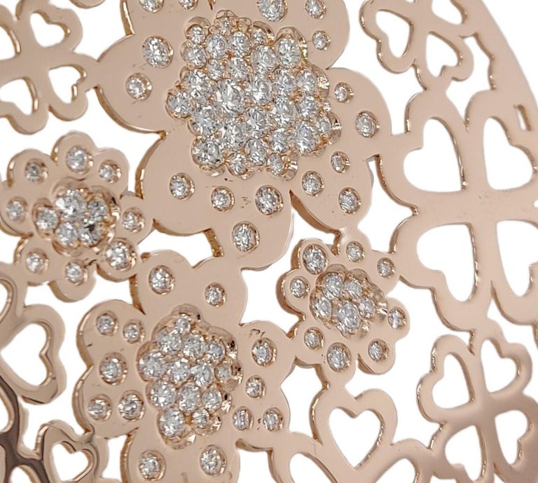 Extra Large 18 Karat Pink Gold Pendant Set with Brilliant Cut Diamonds ...