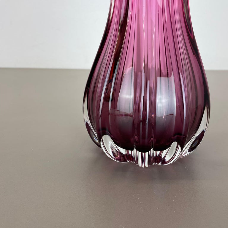 Multi-Color Pink Floral Murano Glass Sommerso Vase Italy, 1970s For ...