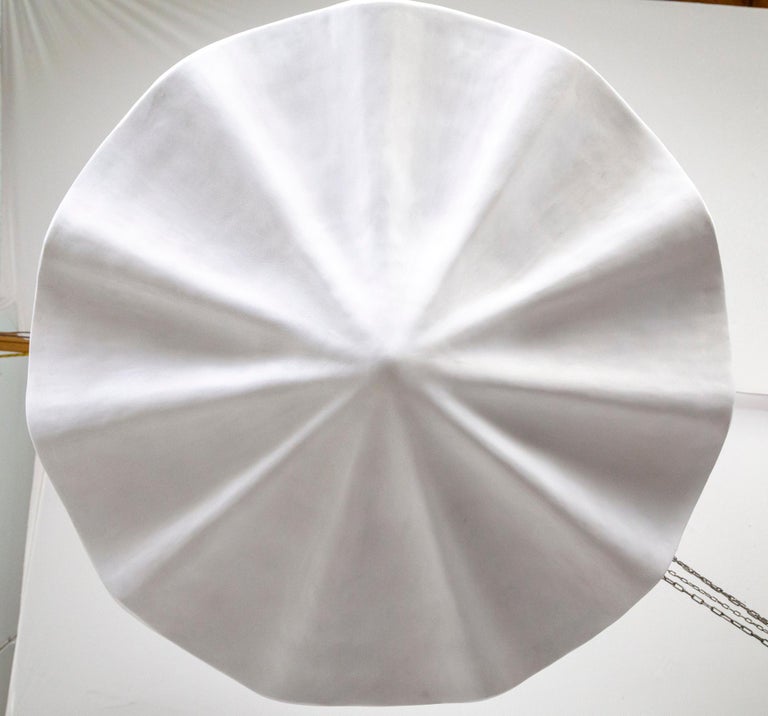 Extra Large (39") Smooth Undulating White Plaster Shell Pendant Light ...