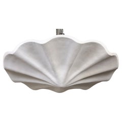 Extra Large (39") Smooth Undulating White Plaster Shell Pendant Light ...