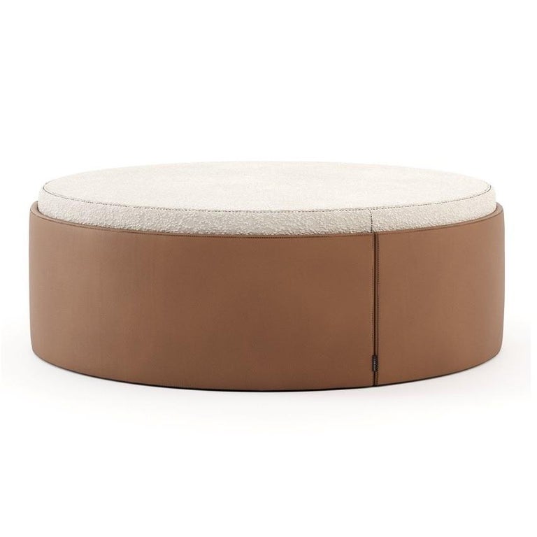 Extra Large Leather Pouf For Sale at 1stDibs