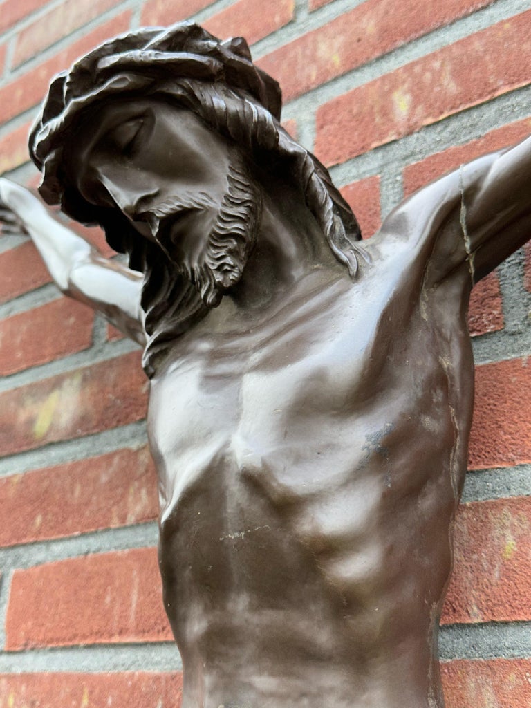 Extra Large Antique and Great Quality Bronze Corpus of Christ w ...
