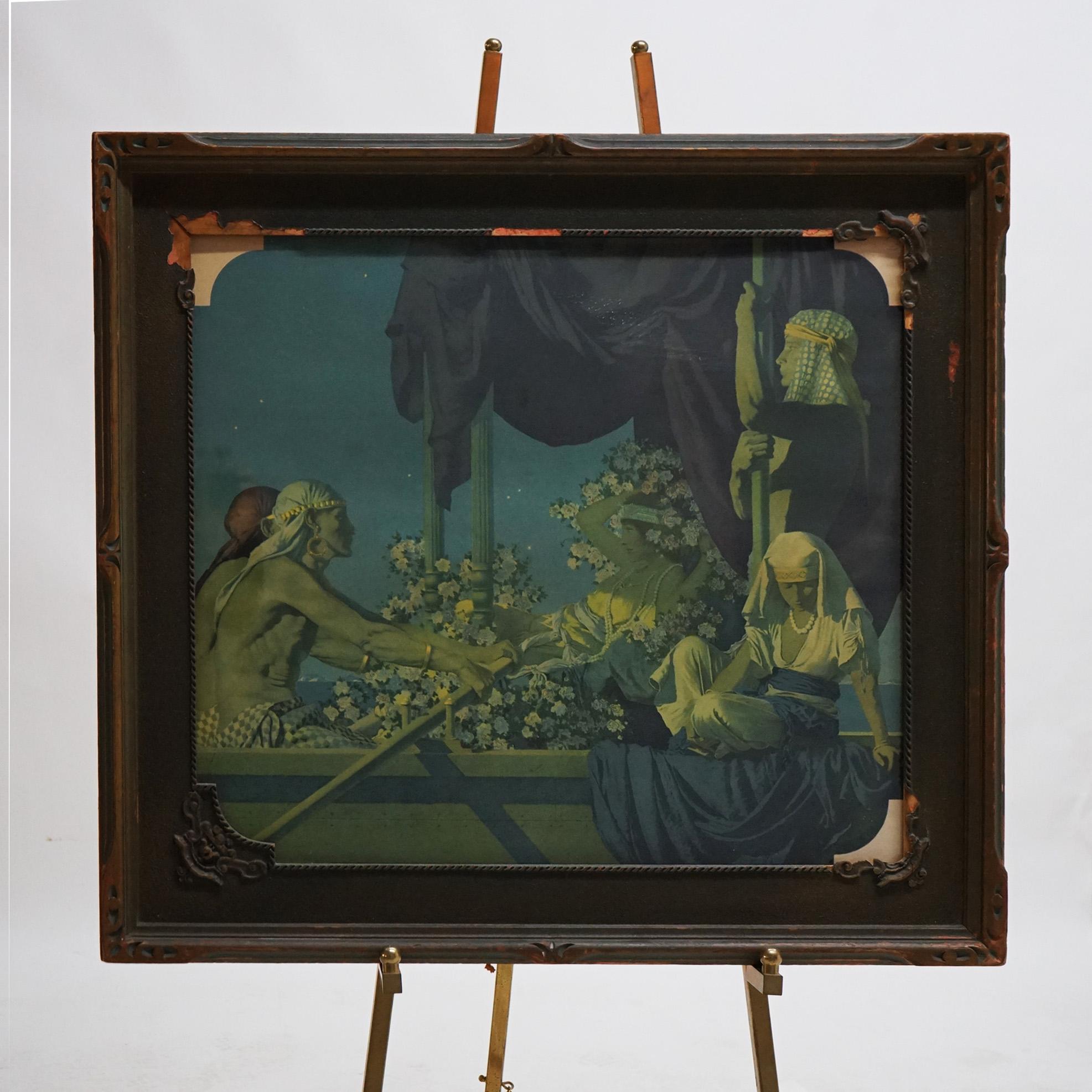 Extra Large Antique Art Deco Maxfield Parrish Print “Cleopatra”, Framed C1920 For Sale at 1stDibs