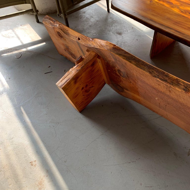 Extra Large Californian Live Edge Bench in Solid Wood at 1stDibs