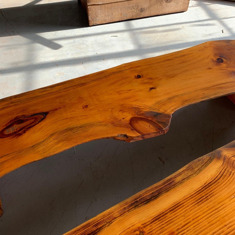 Extra Large Californian Live Edge Bench in Solid Wood at 1stDibs