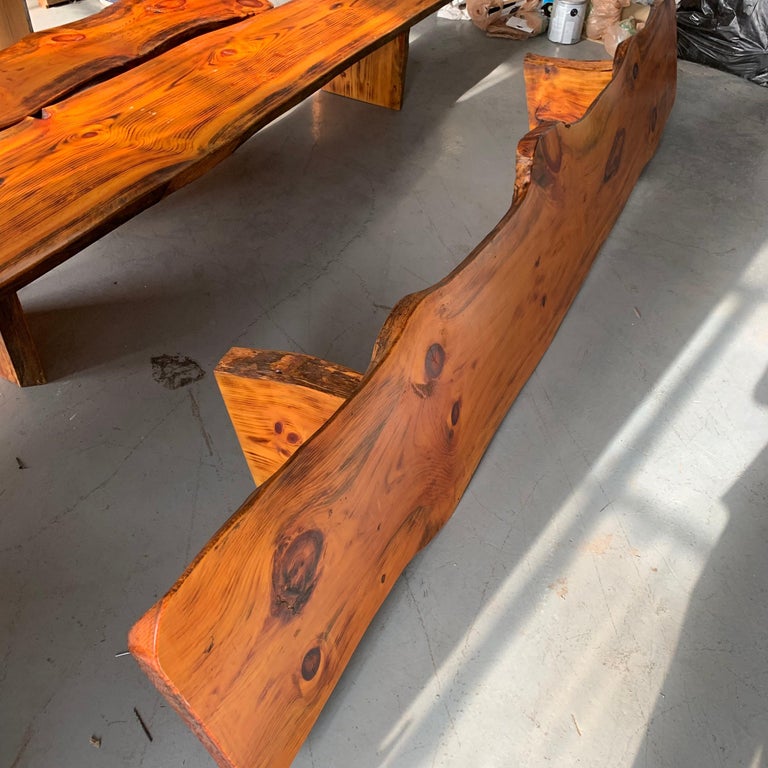 Extra Large Californian Live Edge Bench in Solid Wood at 1stDibs