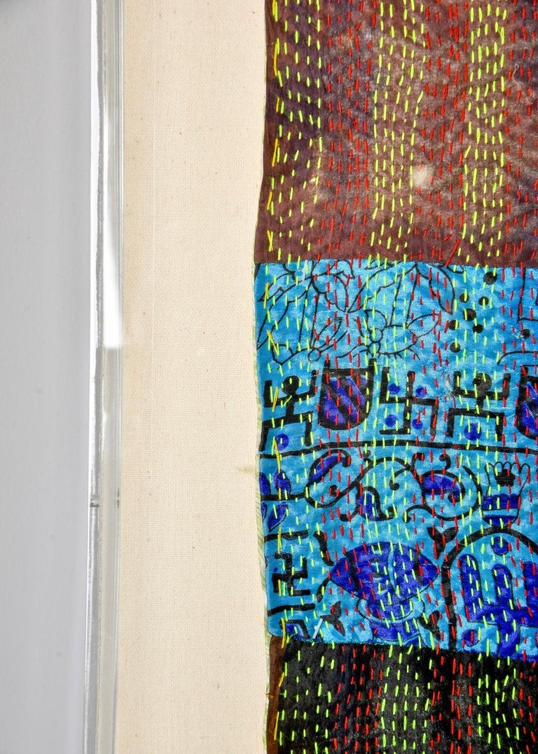 Extra Large Custom Framed Vintage Indian Textile For Sale at 1stDibs