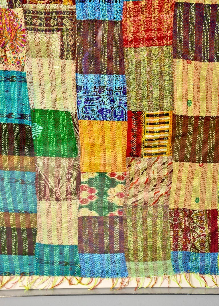 Extra Large Custom Framed Vintage Indian Textile For Sale at 1stDibs