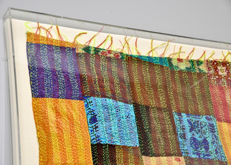 Extra Large Custom Framed Vintage Indian Textile For Sale at 1stDibs