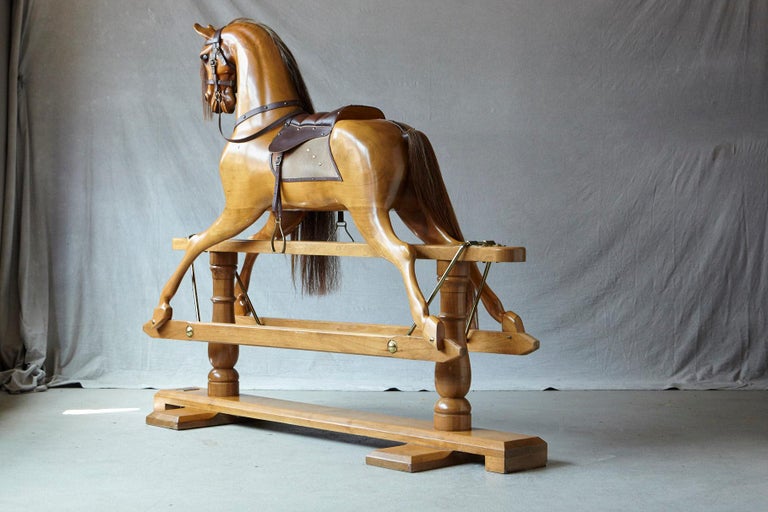 Extra Large Custom Made Oak Rocking Horse by Stevenson Brothers ...