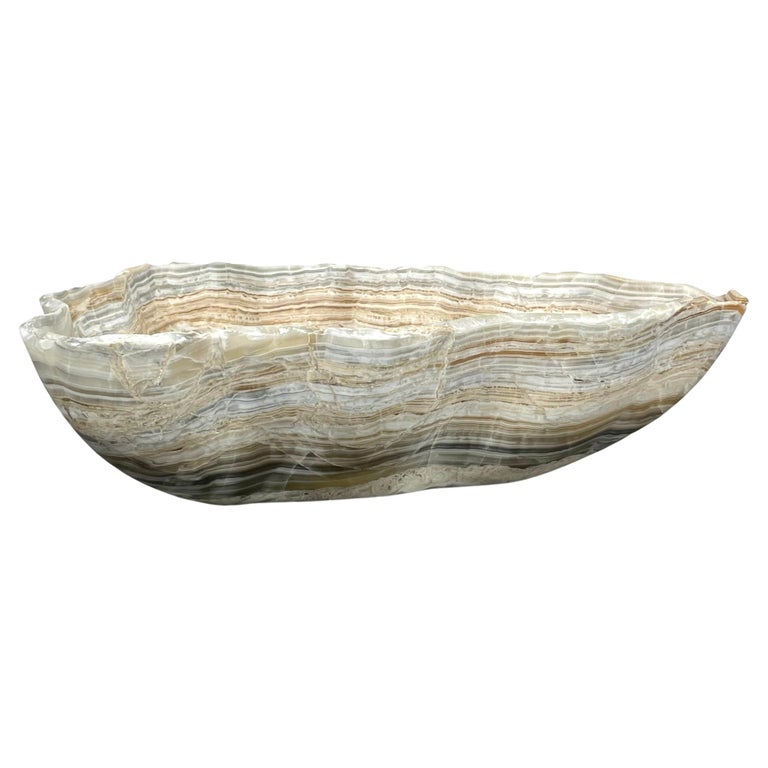 Extra Large Earth Toned Onyx Bowl For Sale at 1stDibs