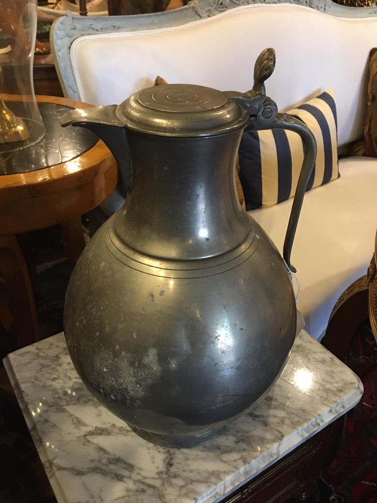 Extra Large English Pewter Tankard or Water Jug, 18th Century For Sale ...