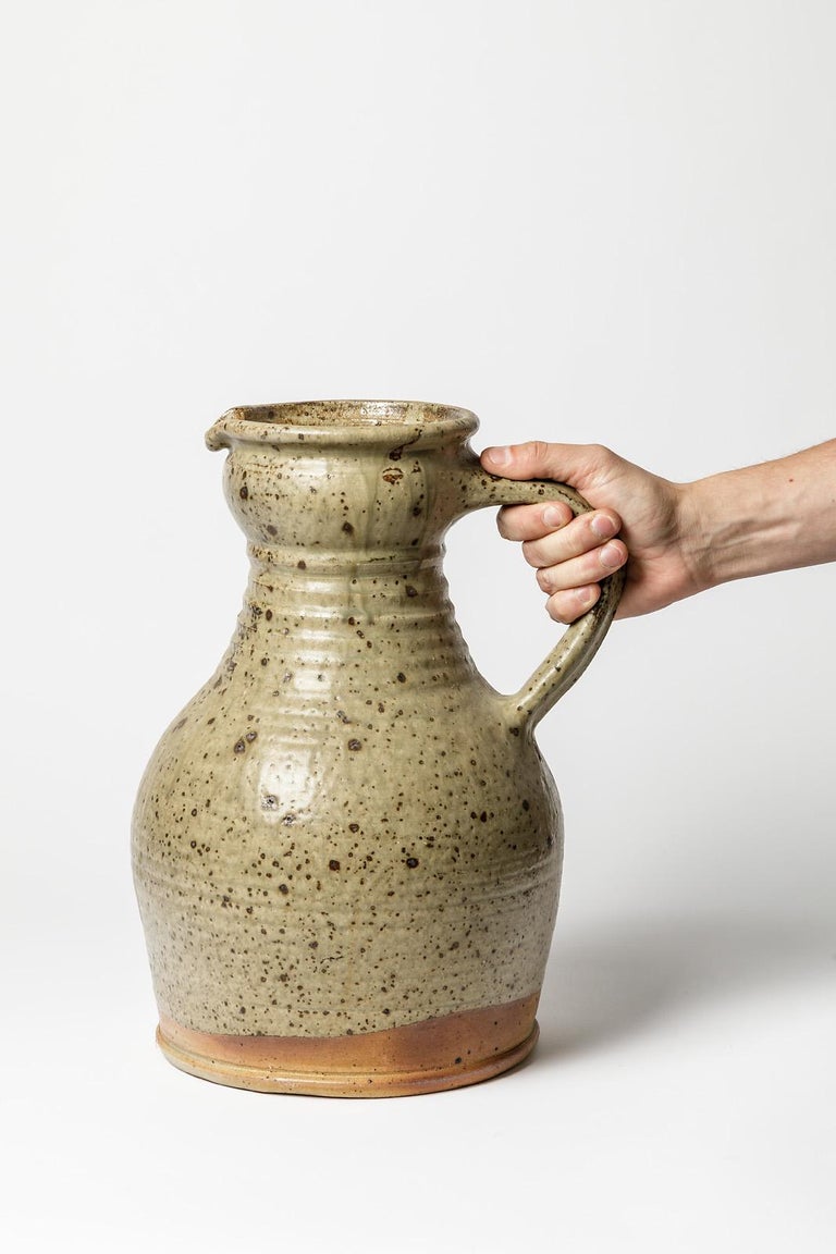 Extra Large Grey Stoneware Ceramic Pitcher by Pierre Digan La Borne ...