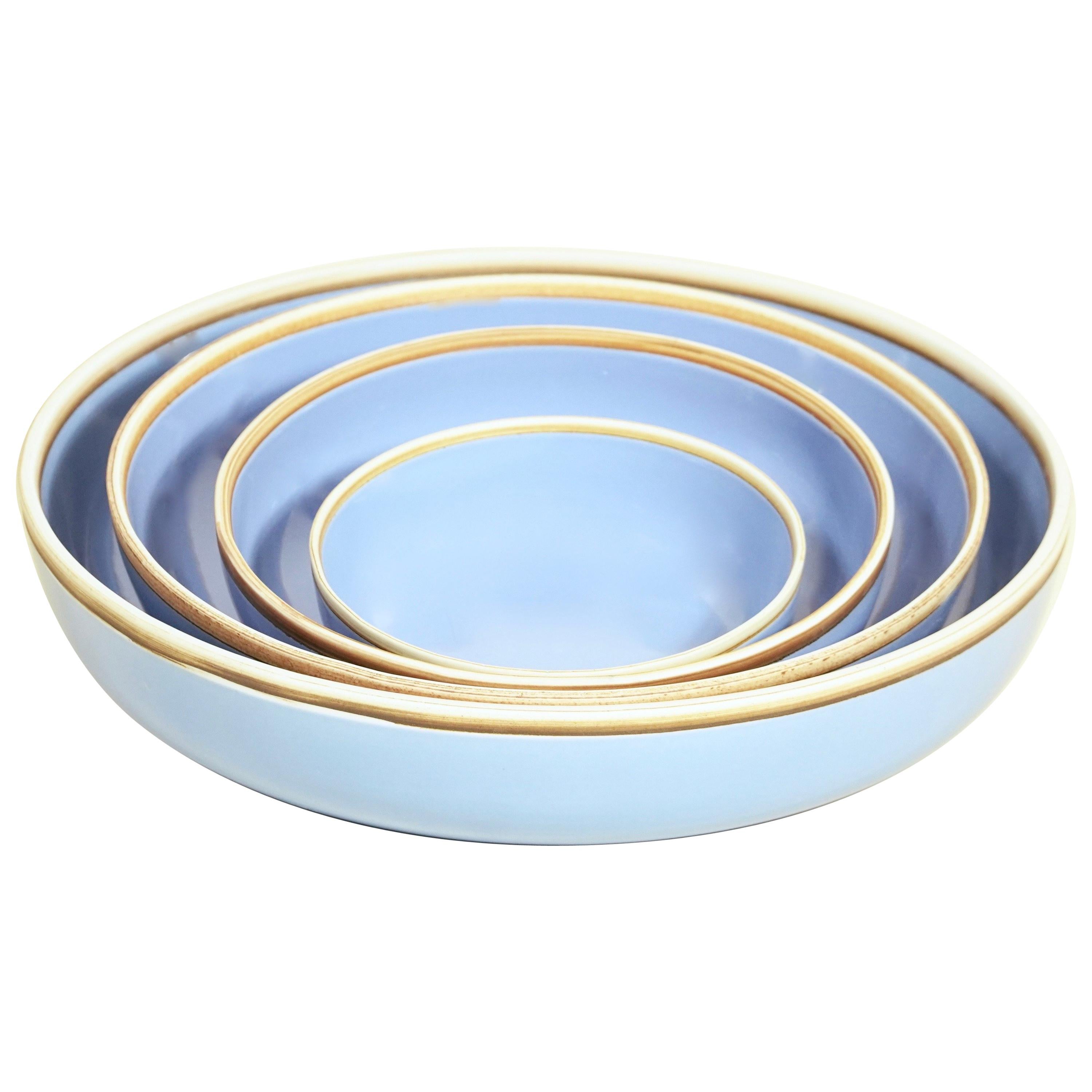 Extra Large Ivory Glazed Porcelain Hermit Bowl with Rustic Rim at 1stDibs