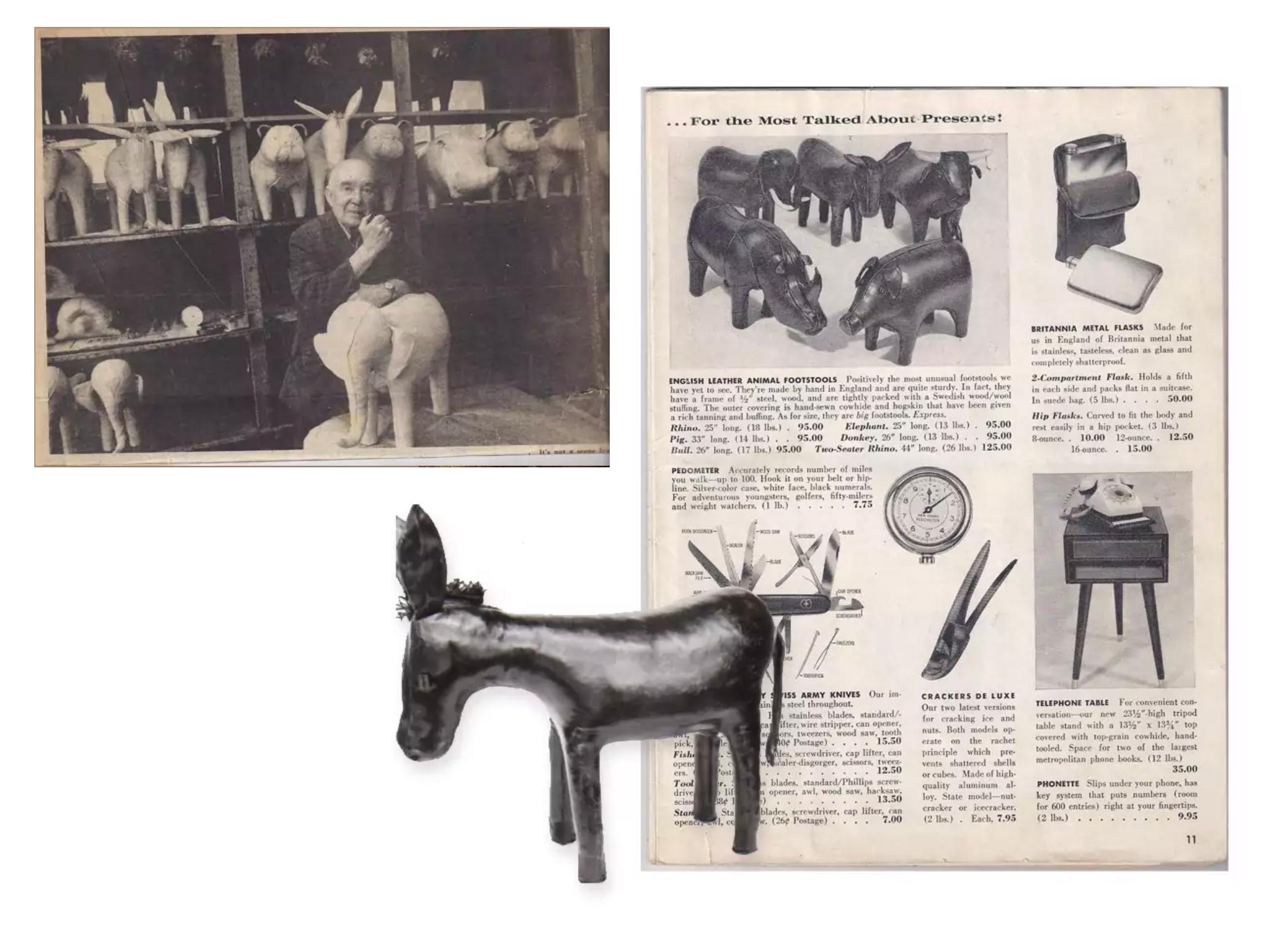 Extra Large Leather Horse Footstool by Dimitri Omersa for Omersa and Co ...