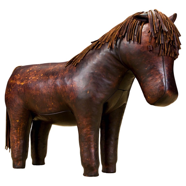 Extra Large Leather Horse Footstool by Dimitri Omersa for Omersa and Co ...