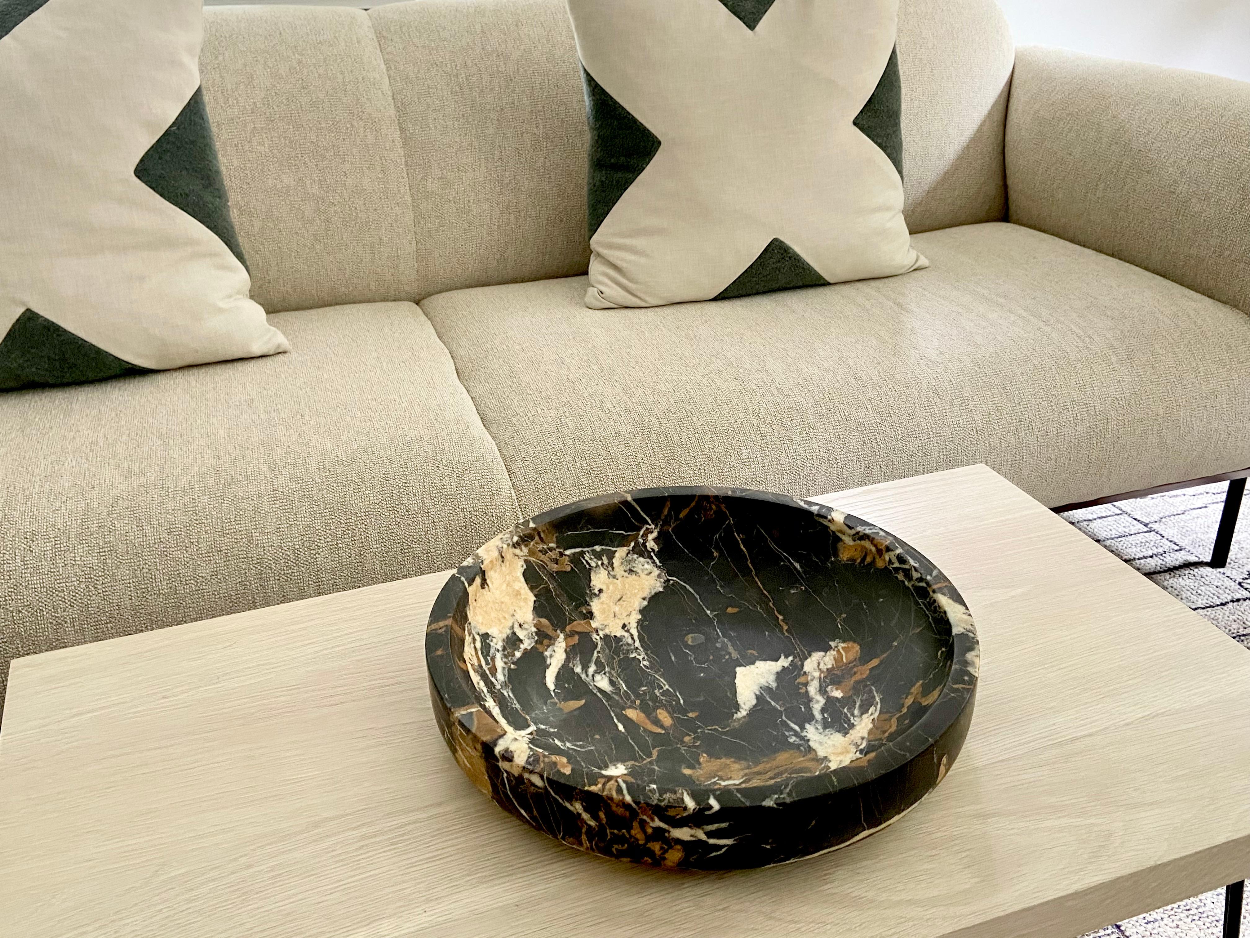 Extra Large Michelangelo Black Magic Marble Bowl For Sale at 1stDibs