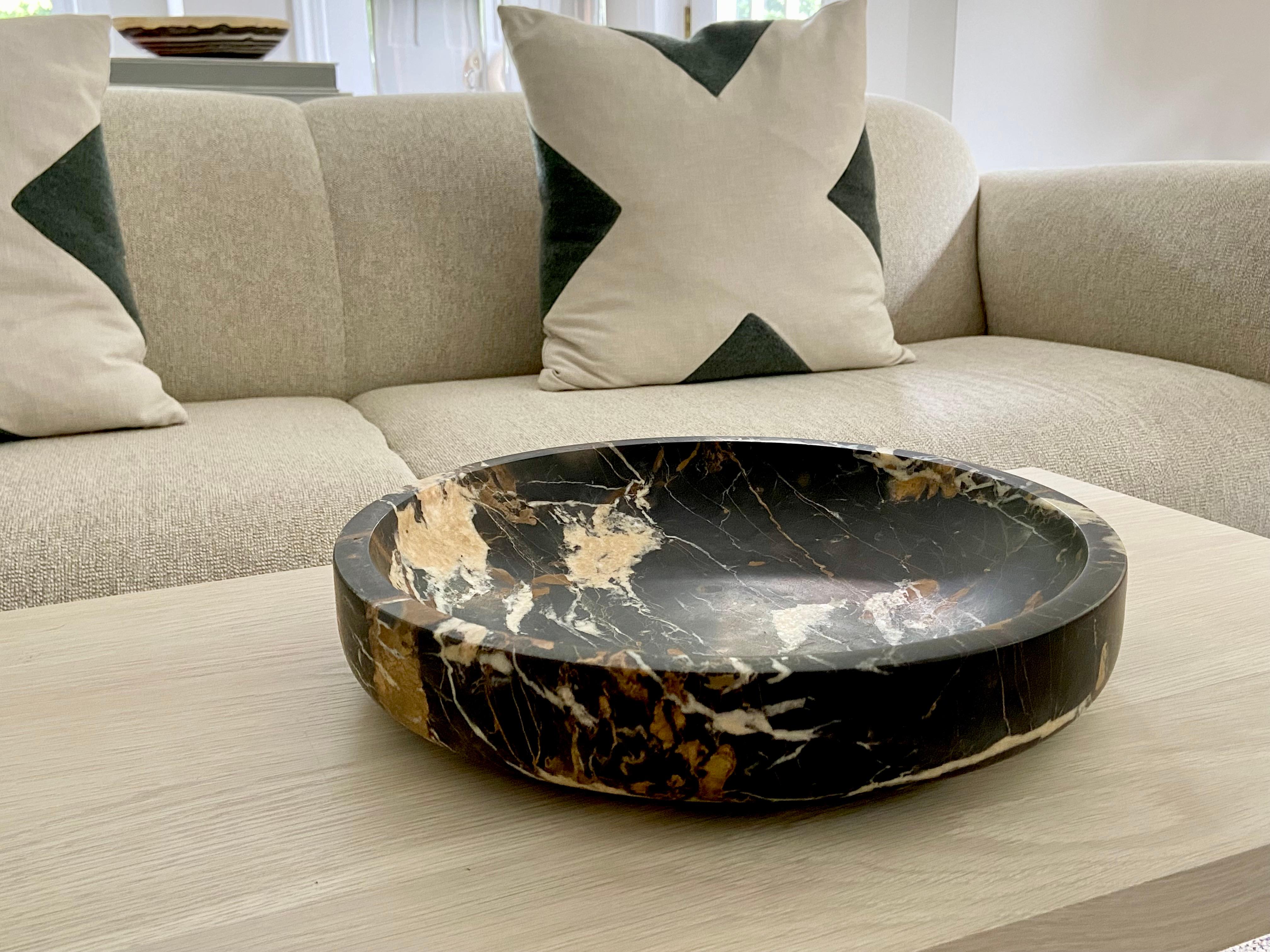 Extra Large Michelangelo Black Magic Marble Bowl For Sale at 1stDibs