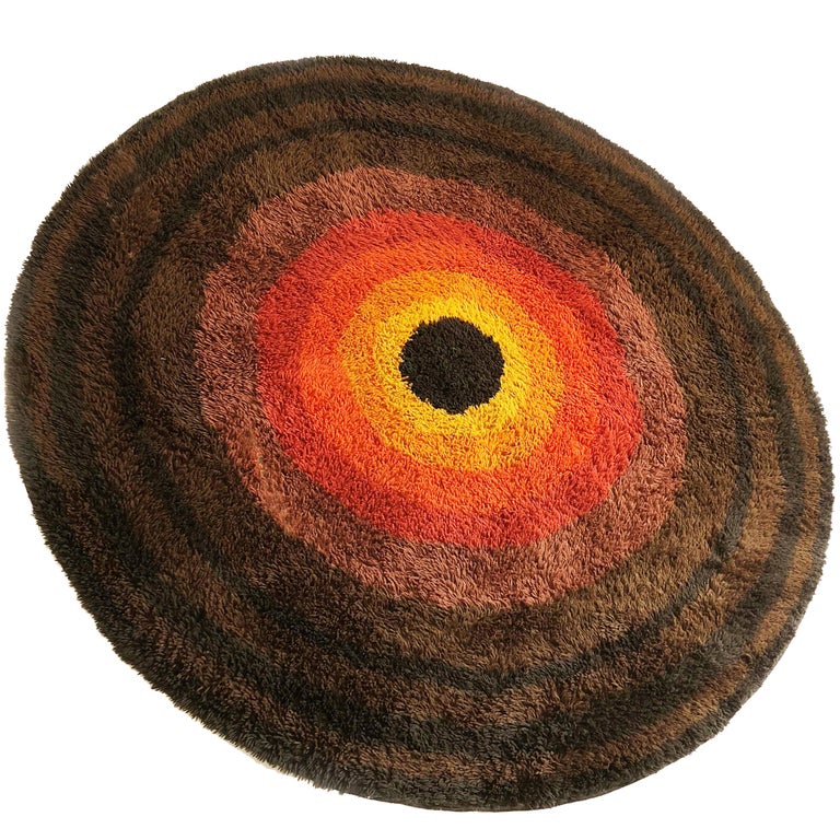 Extra Large Modernist Multi-Color High Pile Rya Rug by Desso ...