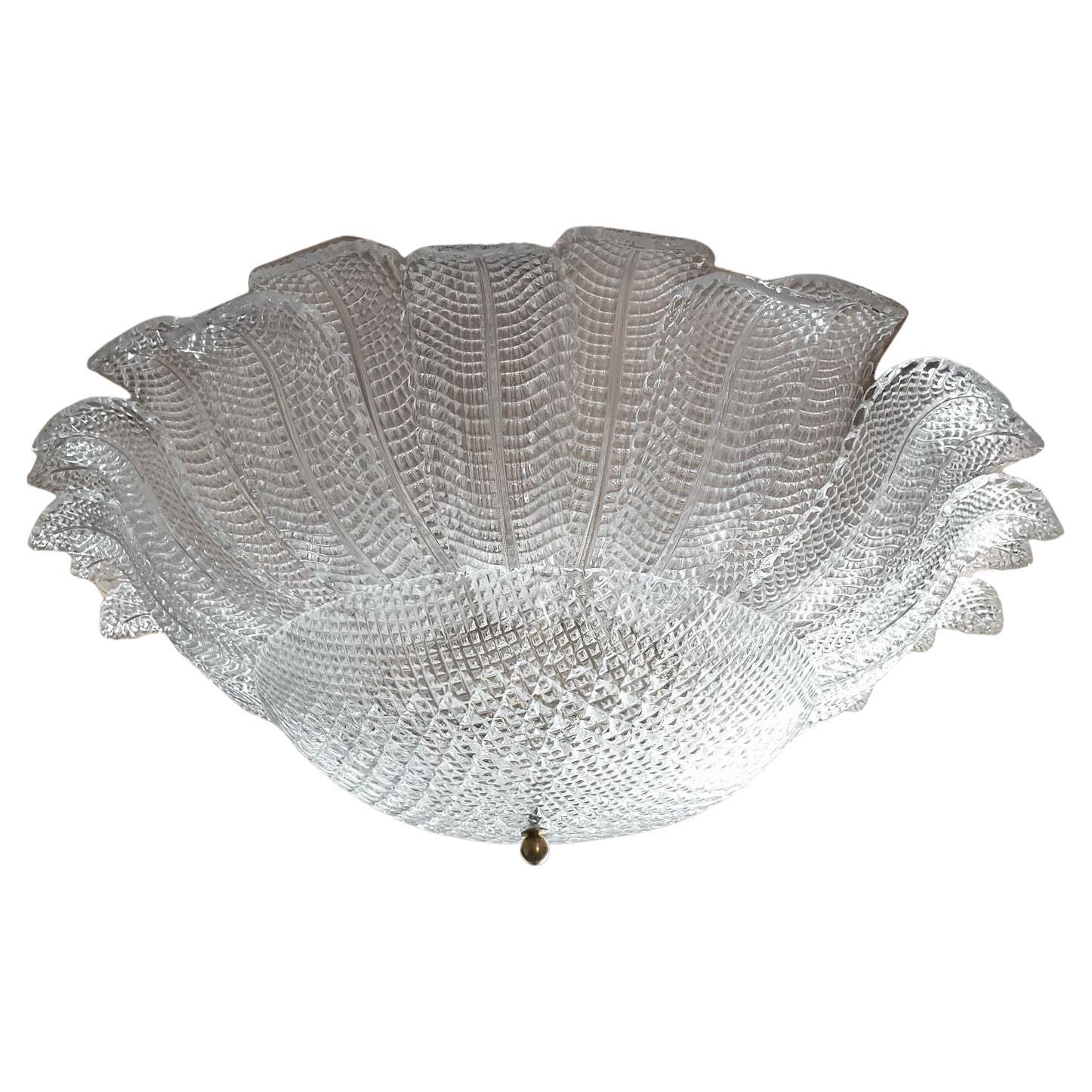 Large Murano Glass Flush-Mount Chandelier by Barovier at 1stDibs