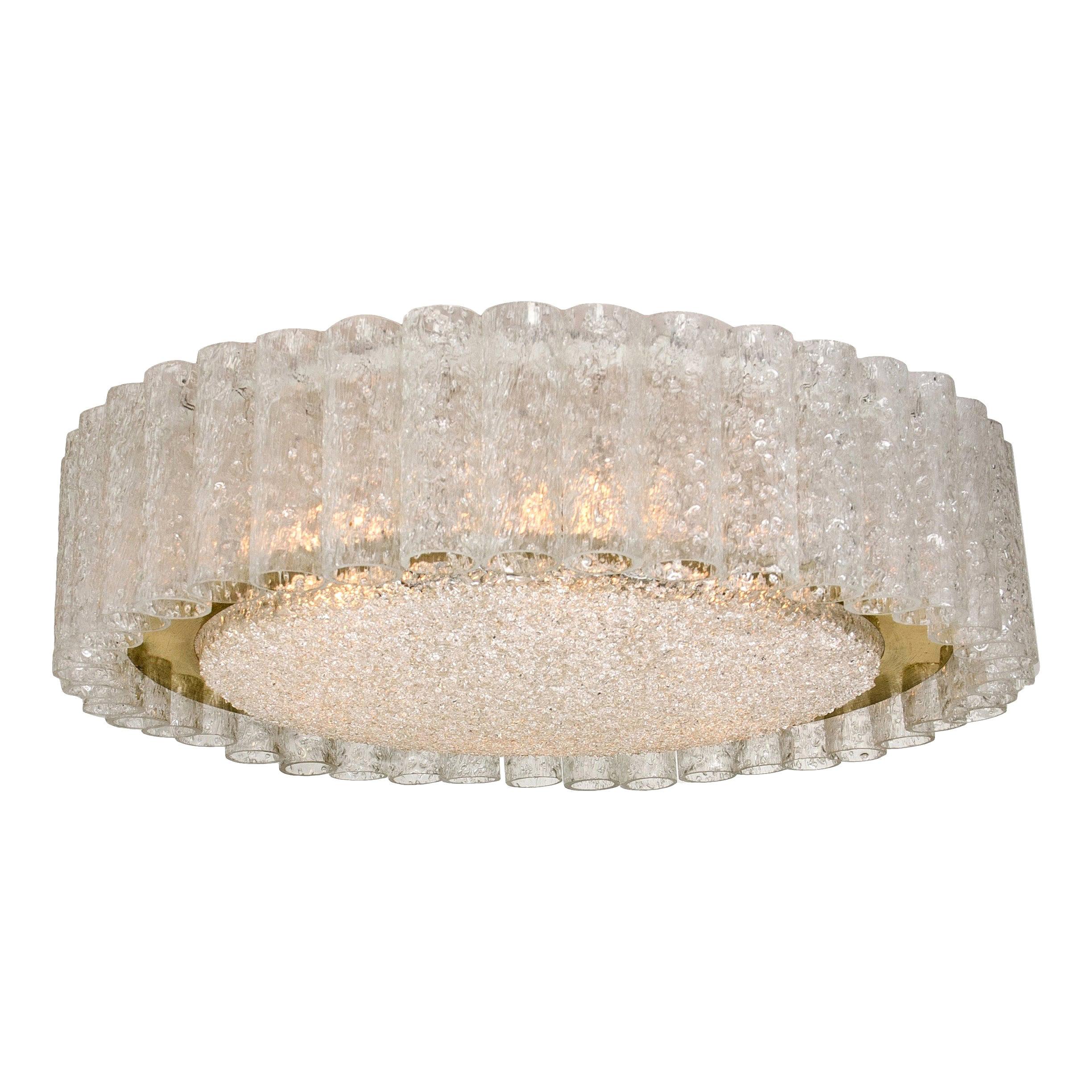 Extra Large Doria Glass Flush Mount or Sconce with Brass Surround For ...