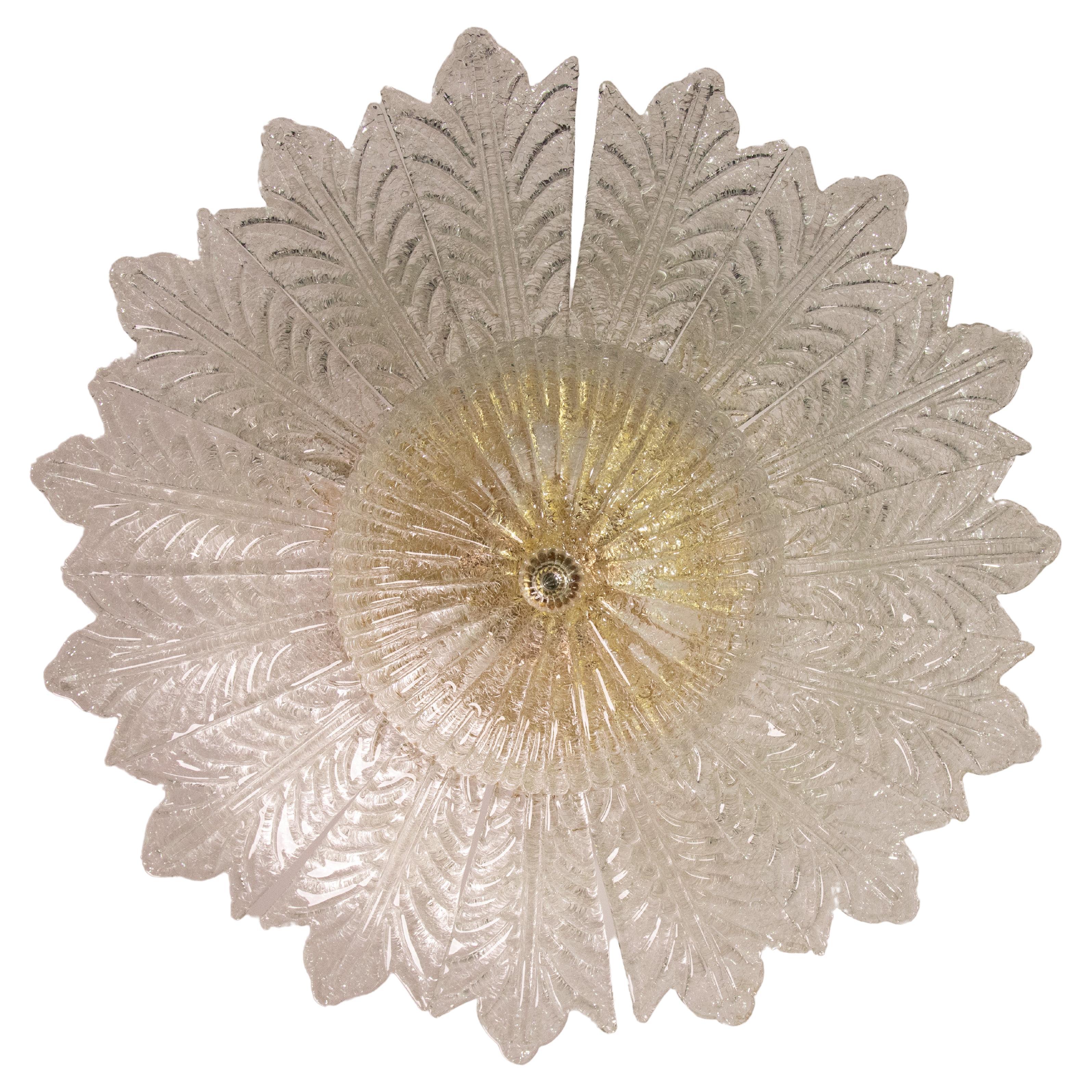 Extra Large Palmetta, Italian Murano Glass Ceiling Light or Flush Mount ...