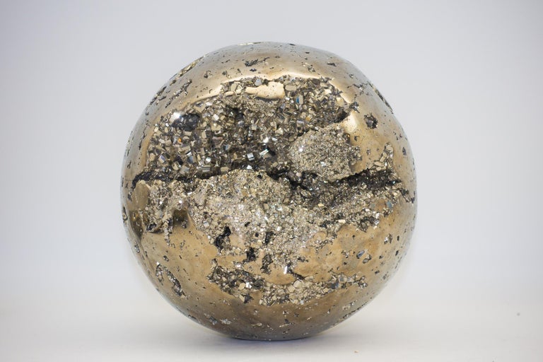 Extra Large Pyrite Sphere Specimen with Glossy Reflective Surface from ...