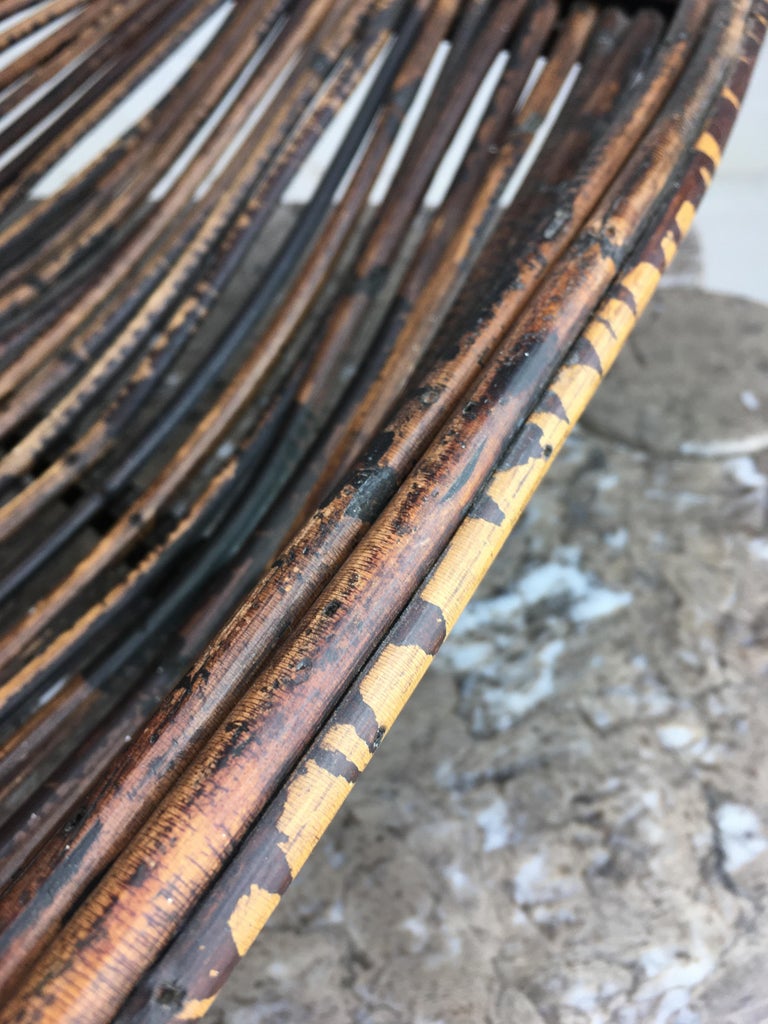 Extra Large Rattan Split Cane and Ply Fruit Basket, circa 1960 For Sale ...